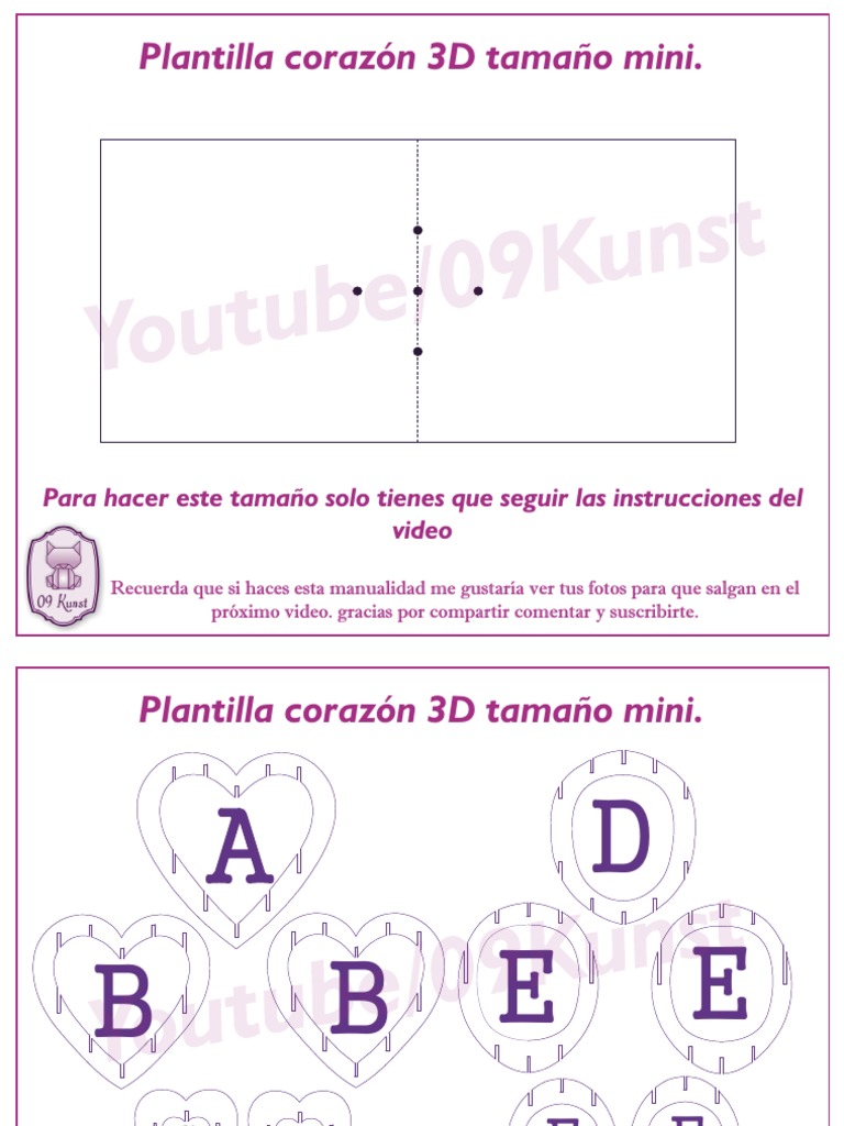 Molde corazon 3D tamaño | PDF