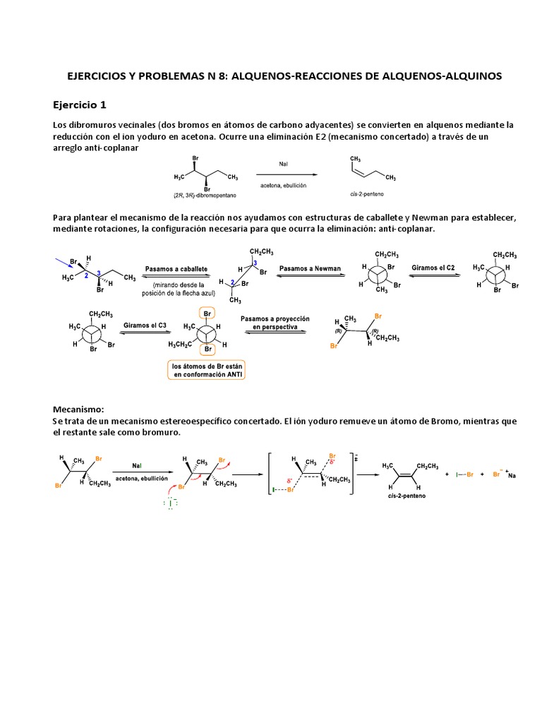 Ejercicios y Problemas N 8 Alquenos - Reacciones de Alquenos-Alquinos | PDF | Química | Química ...