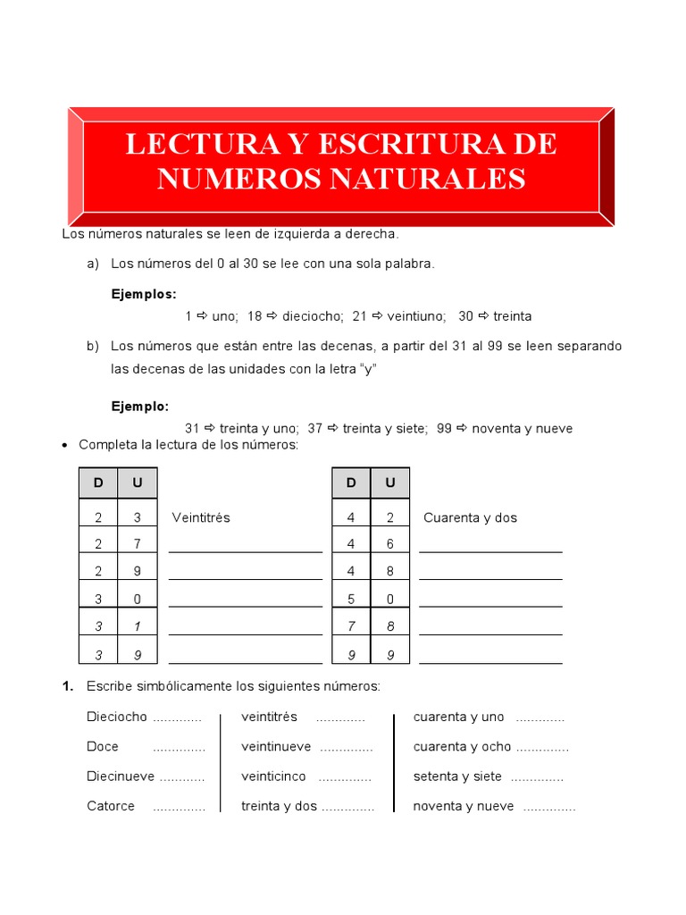 Lectura-y-Escritura-de-Numeros-Naturales-para-Segundo-de-Primaria | PDF ...