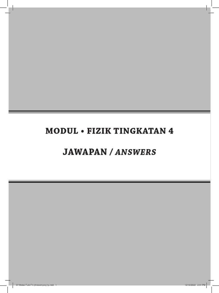Modul Fizik F4 2023 (Answers) | PDF | Acceleration | Euclidean Vector
