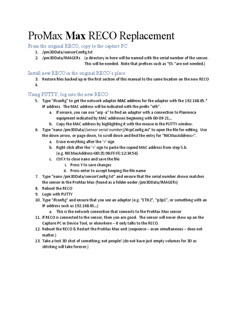 Max Reco Replacement | PDF