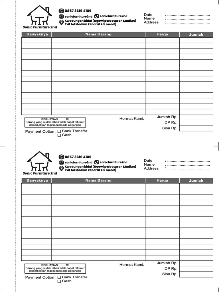 Nitromedia Cetak Nota 1 Rim 2 Ply Warna Tinta Biru | PDF