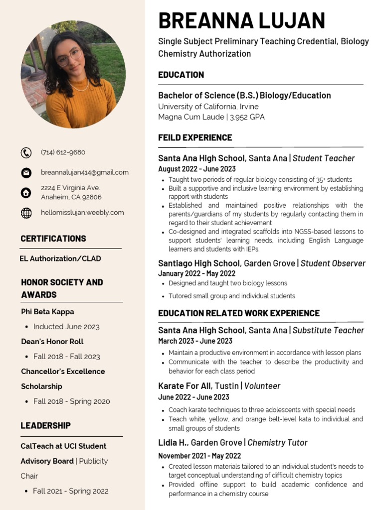 Updated Resume | PDF | Teachers | Learning