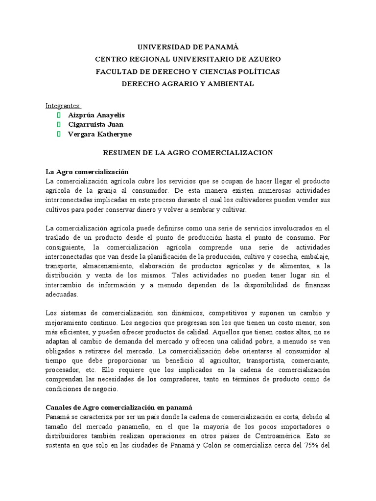 Charla - Agro Comercializacion | PDF | Economias | Ciencias económicas