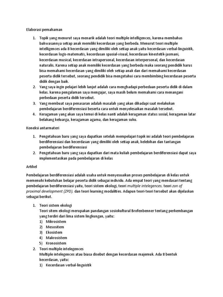 Elaborasi Pemahaman | PDF