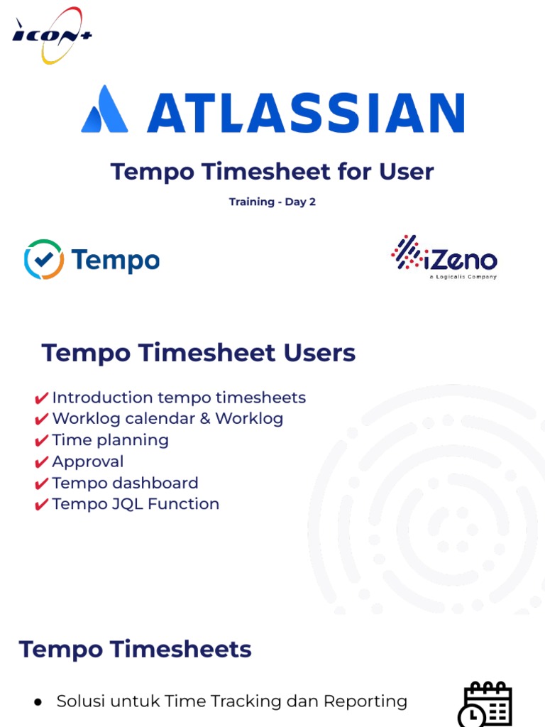 Tempo Timesheet User Training - Server & DC V1.0 | PDF | User ...