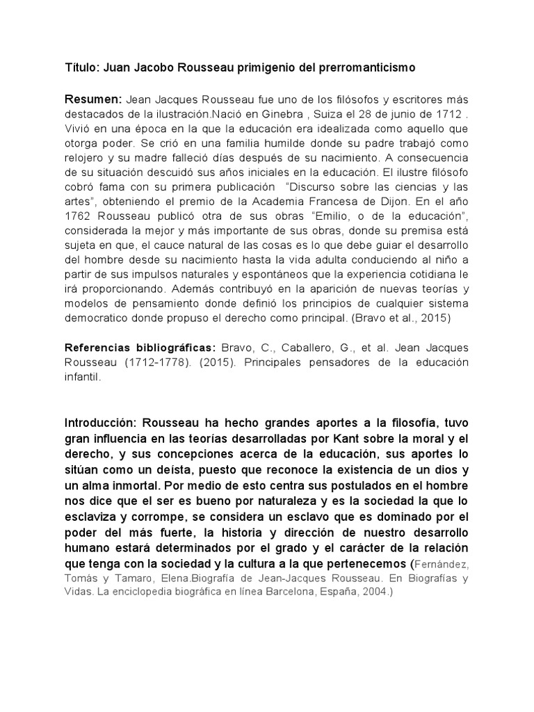 Rousseau Filosofia | PDF | Jean-Jacques Rousseau | Emile, o sobre educación