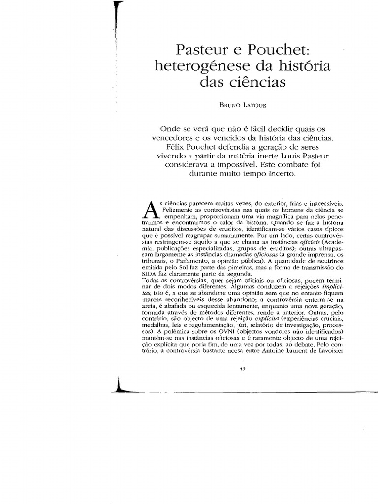 Controvérsia Pasteur e Pouchet | PDF | Science | Ateísmo