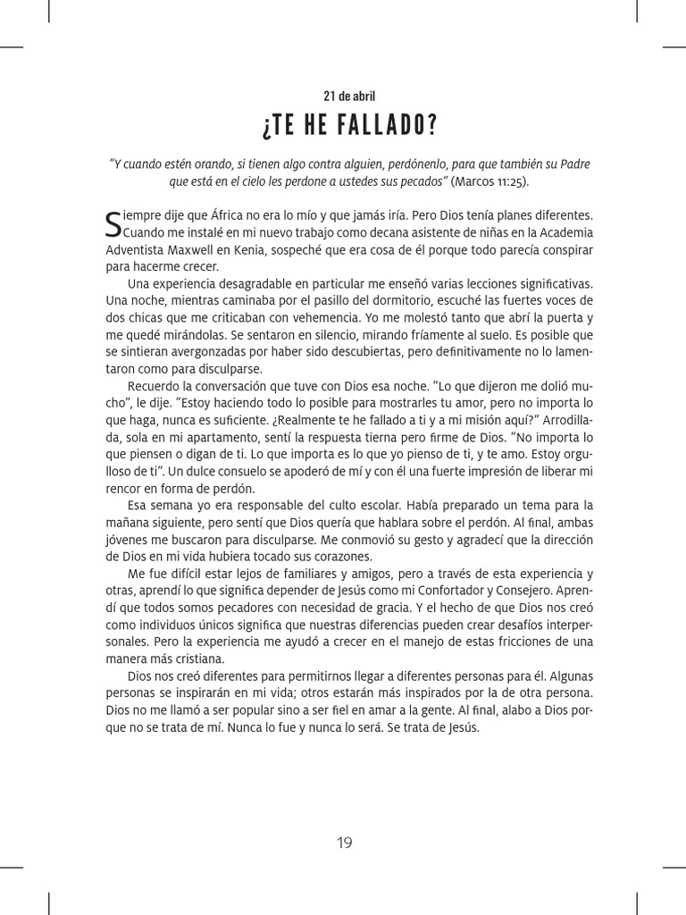 16 - 21-04-23 - Te He Fallado | PDF