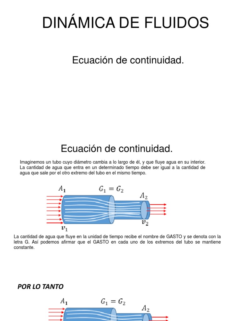 Ecuación de Continuidad de Los Fluidos | PDF | Hogar, jardinería y bricolaje