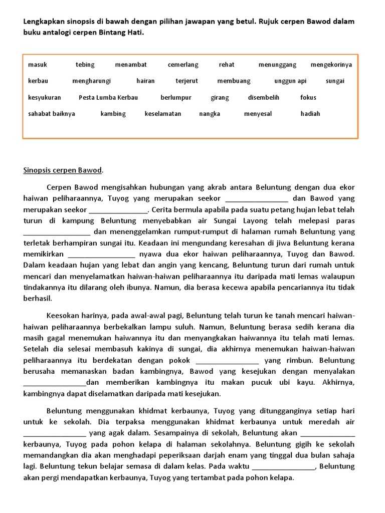 Latihan Sinopsis Bawood | PDF