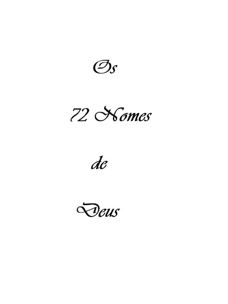 Os 72 Nomes de Deus | PDF
