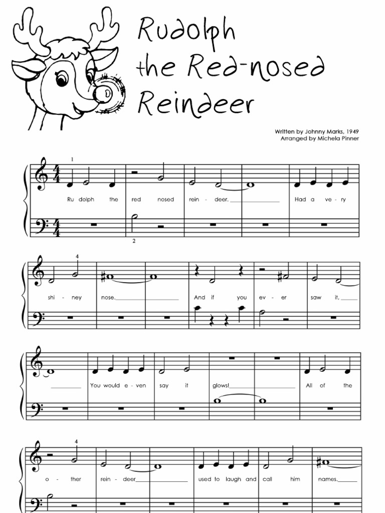 Rudoph The Red Nosed Reindeer - Easy | PDF