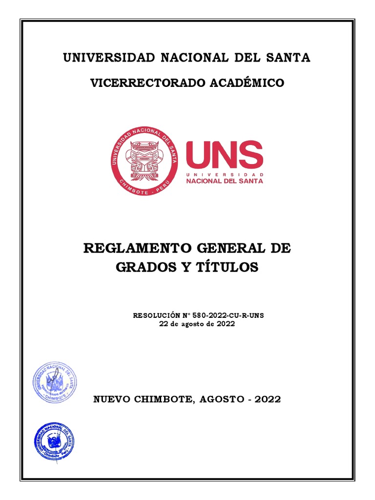 Reglamento Grados y Títulos UNS | PDF | Titulo academico | Licenciatura