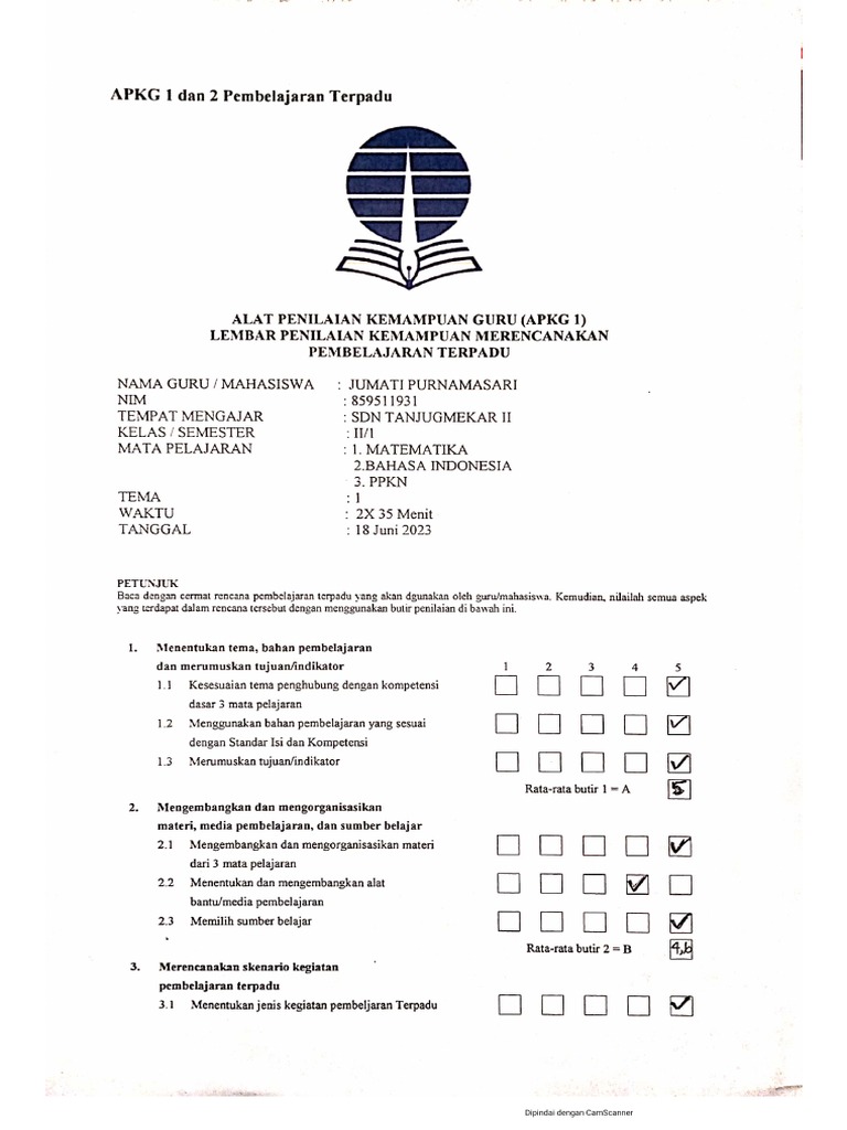 Penilaian Apkg 1&2 | PDF