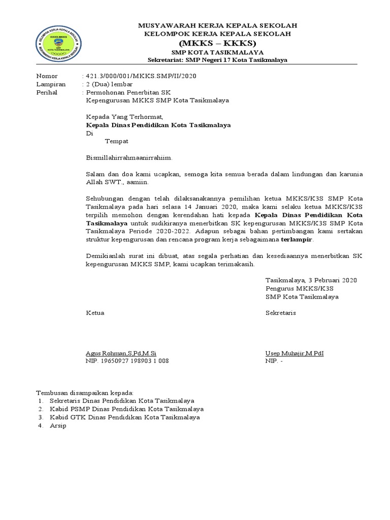 Surat Permohonan SK | PDF