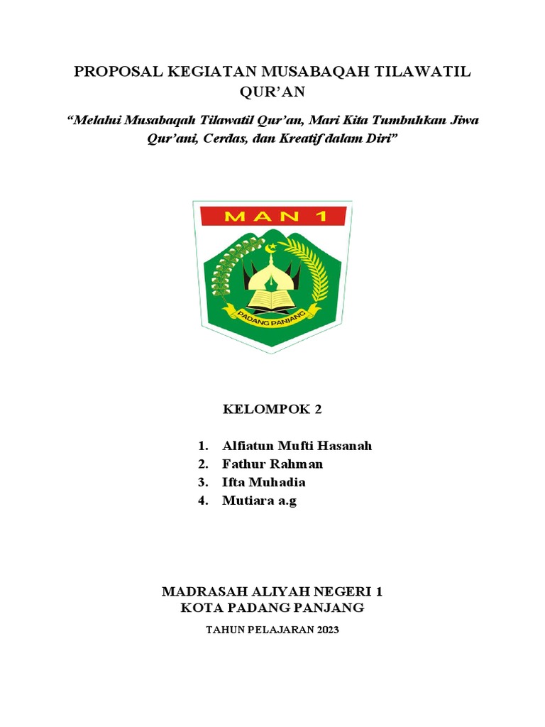 Proposal B Indonesia Kegiatan MTQ | PDF