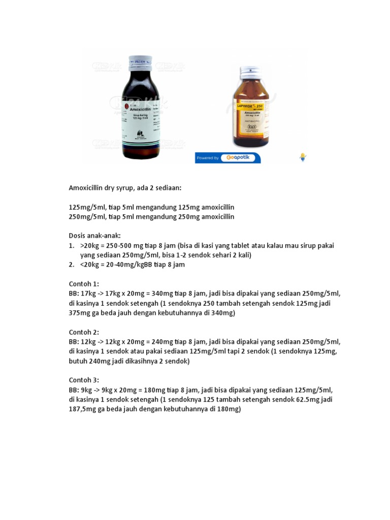 Dosis Amoxicillin Sirup untuk Anak | PDF | Sains & Matematika