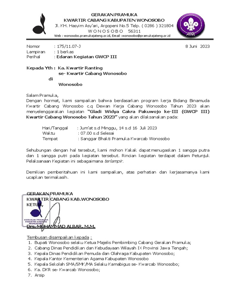 Surat Edaran GWCP III 2023 | PDF