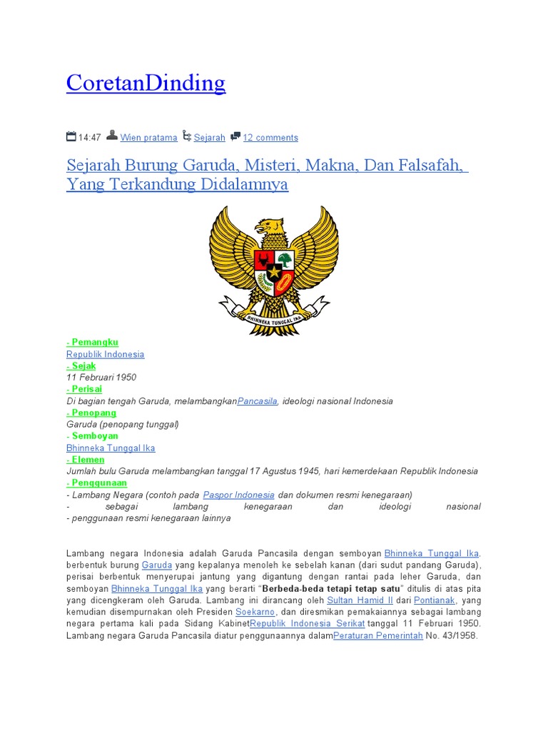 BURUNG GARUDA LAMBANG NEGARA RI | PDF