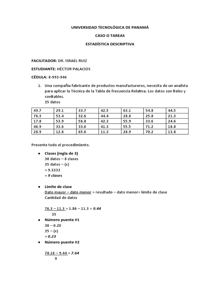 Problema 3 | PDF | Estadísticas descriptivas | Estadísticas