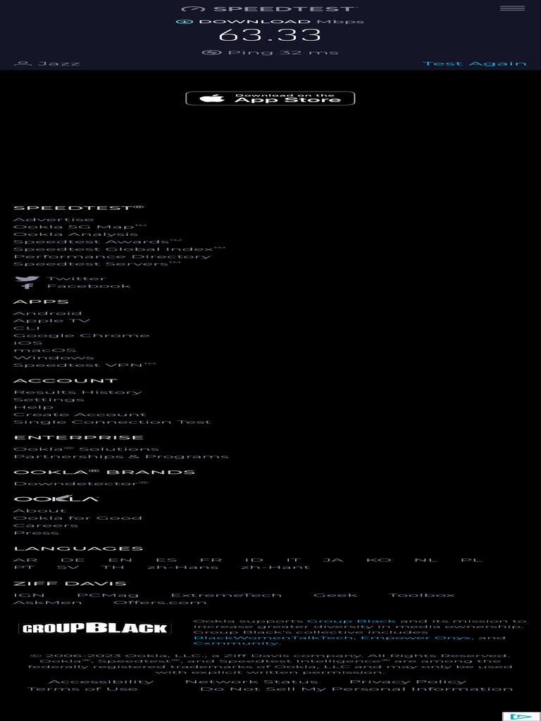 Speedtest by Ookla - The Global Broadband Speed T | PDF