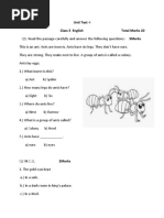 Class 3 English Sample Paper | PDF | Syntactic Relationships | Morphology