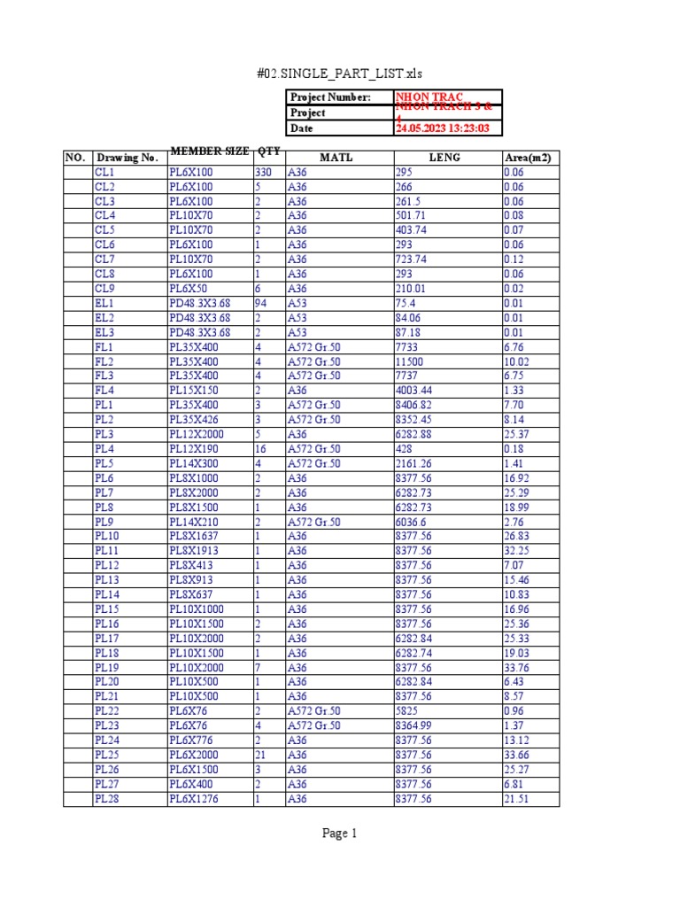 #02.single Part List (Stack) | PDF