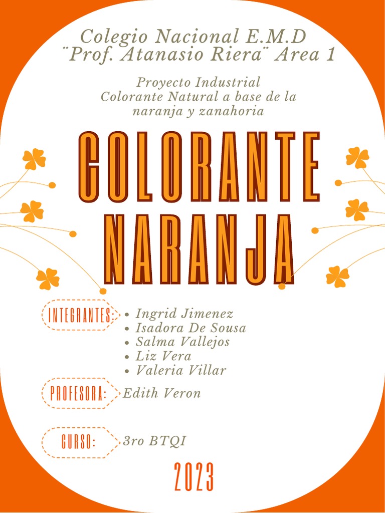 Colorante Natural de Naranja y Zanahoria | PDF | Residuos | Naranja)