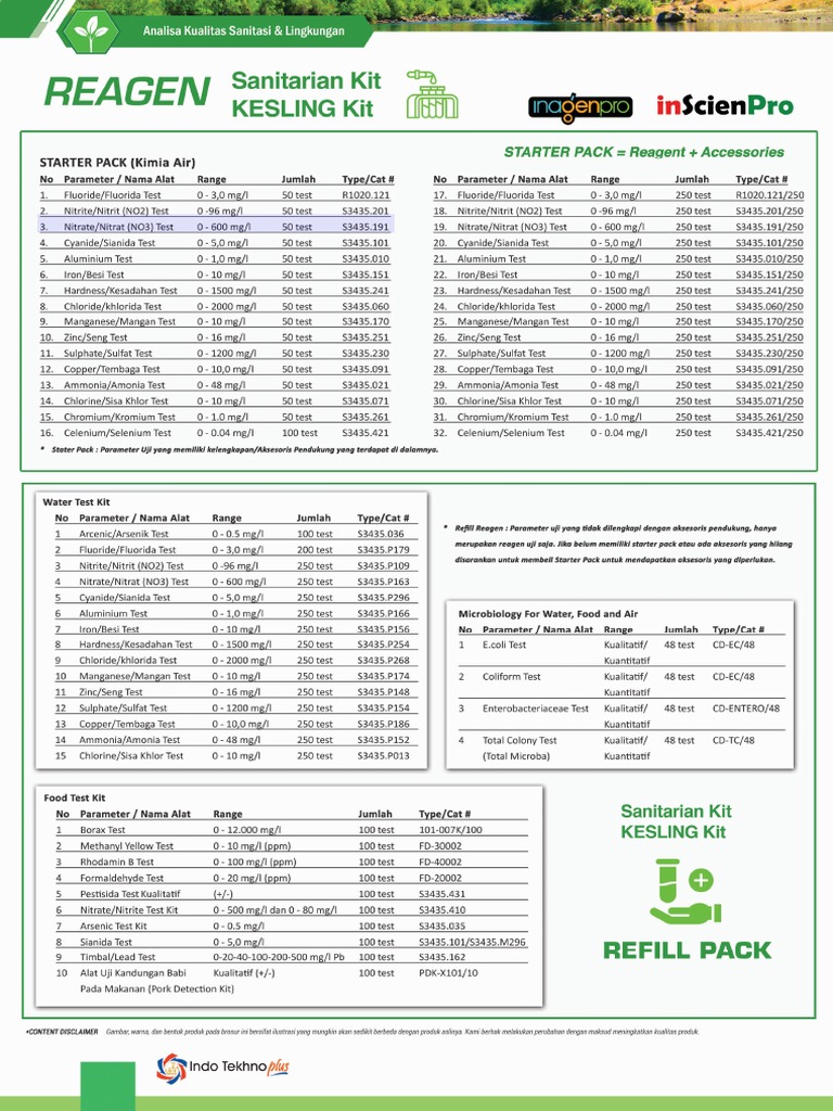Reagen Sanitarian Kit | PDF