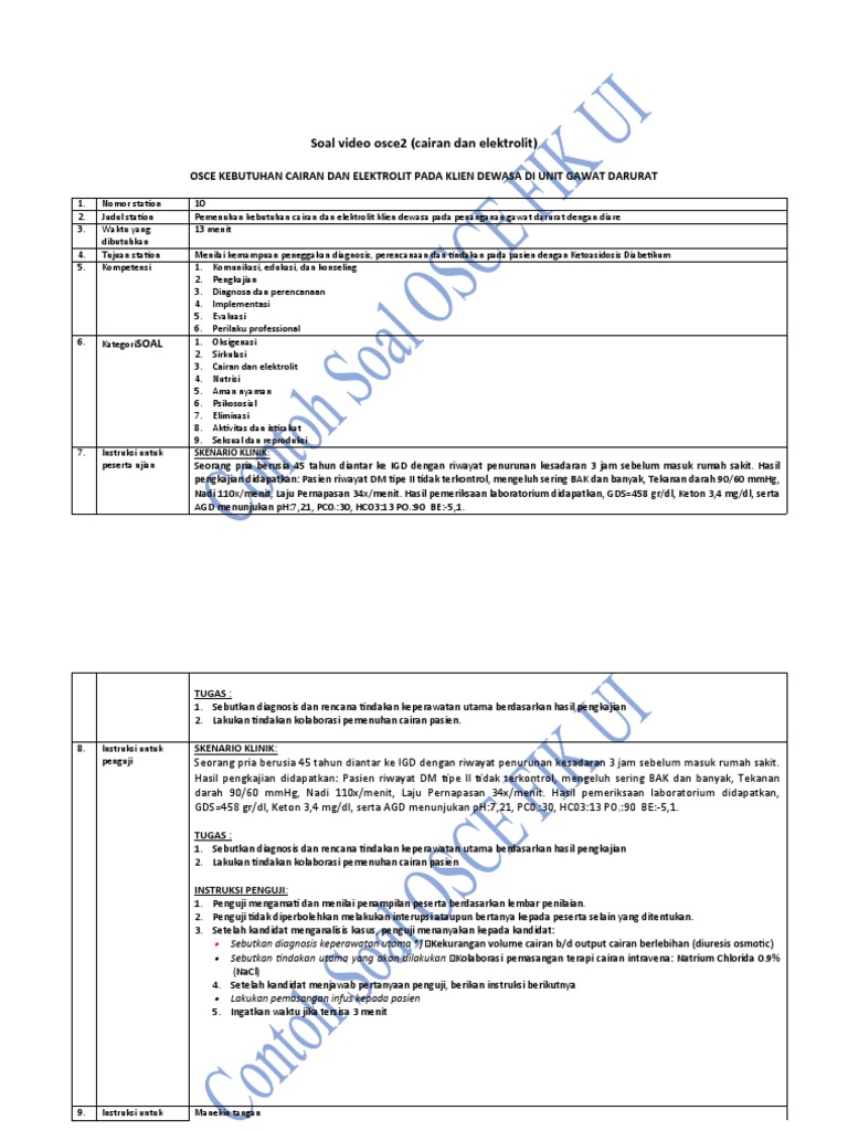 CONTOH SOAL OSCE UI | PDF