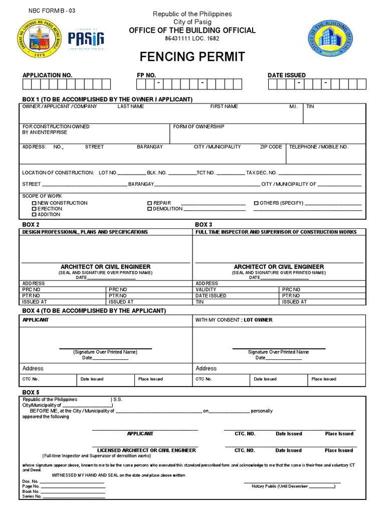 Fencing Permit | PDF