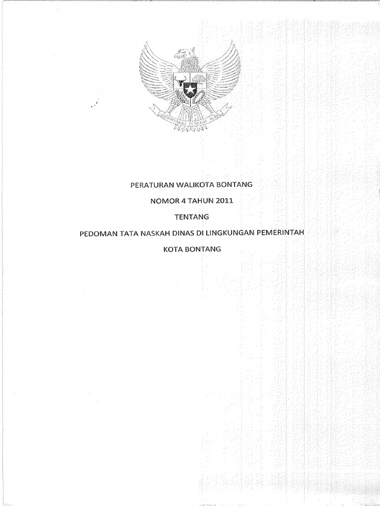 Perwali - Nomor - 4 - Tahun - 2011 Tentang Persuratan | PDF