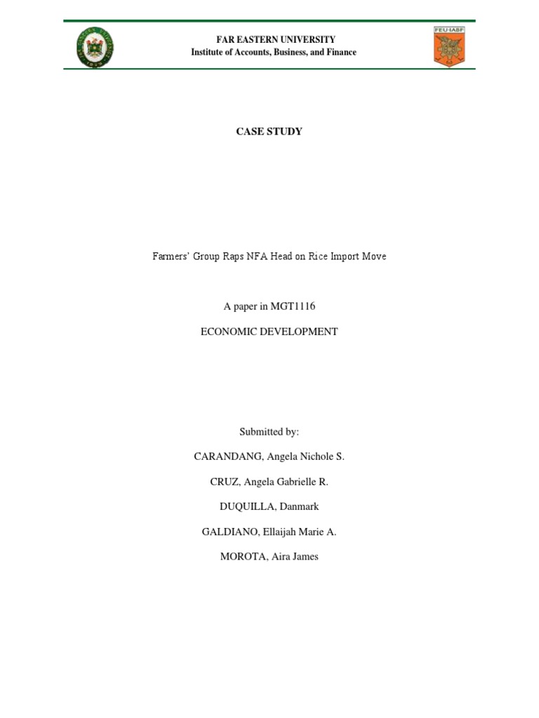 Group 5 Case Study 2 | Download Free PDF | Agriculture | Rice