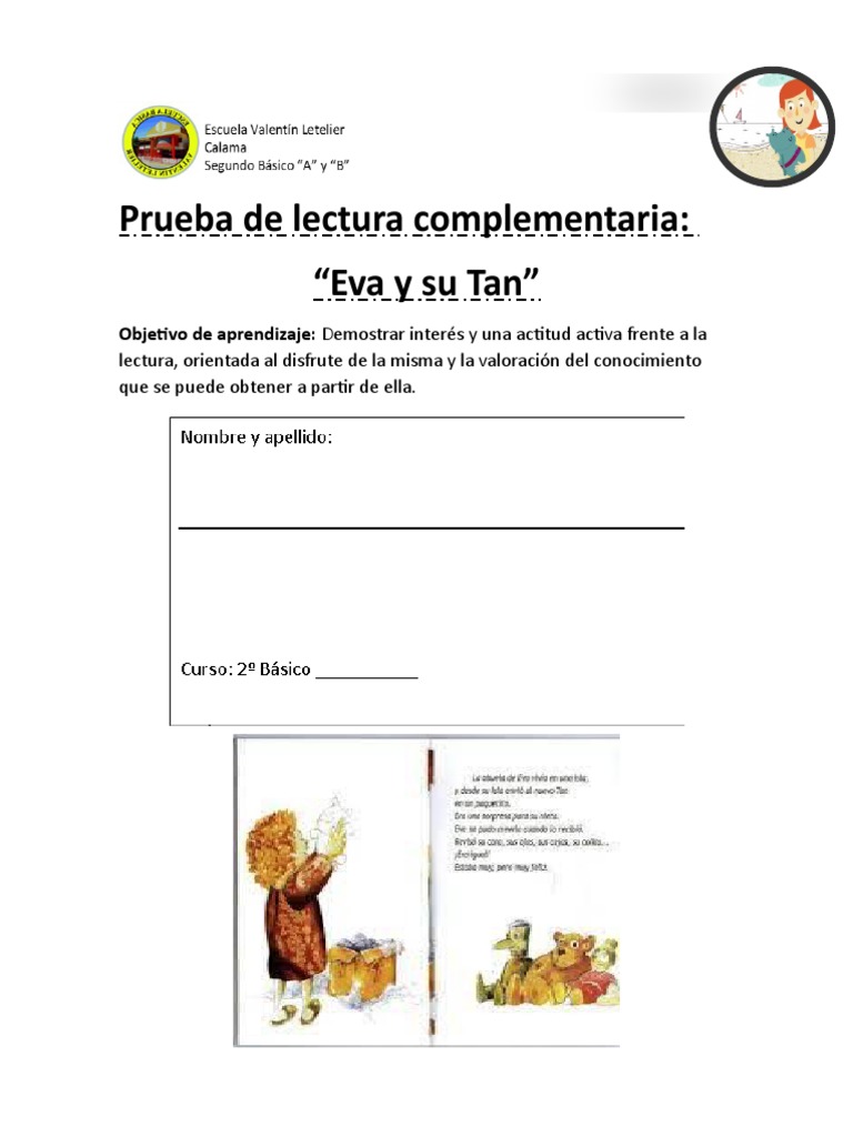 Prueba Libro Eva Y Su Tan 2023 Pdf