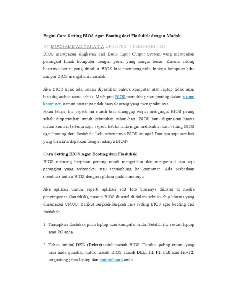 Cara Booting dari Flashdisk di BIOS | PDF