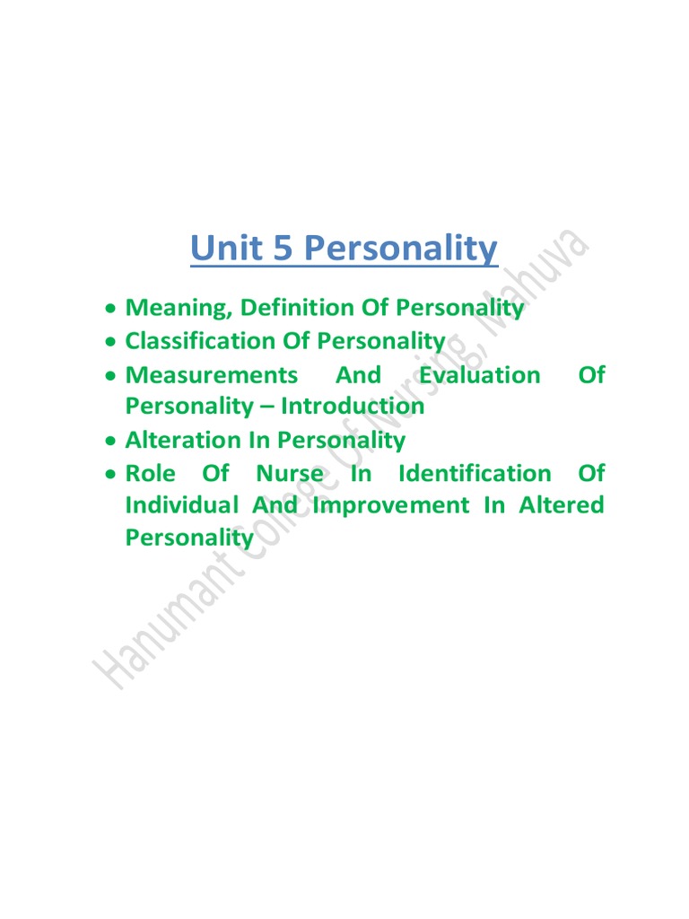 Unit 5 Personality | PDF | Extraversion And Introversion | Stroke