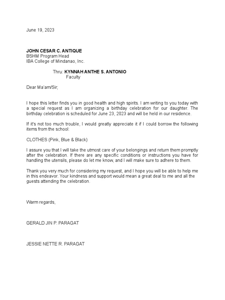 Letter-To Borrow | PDF