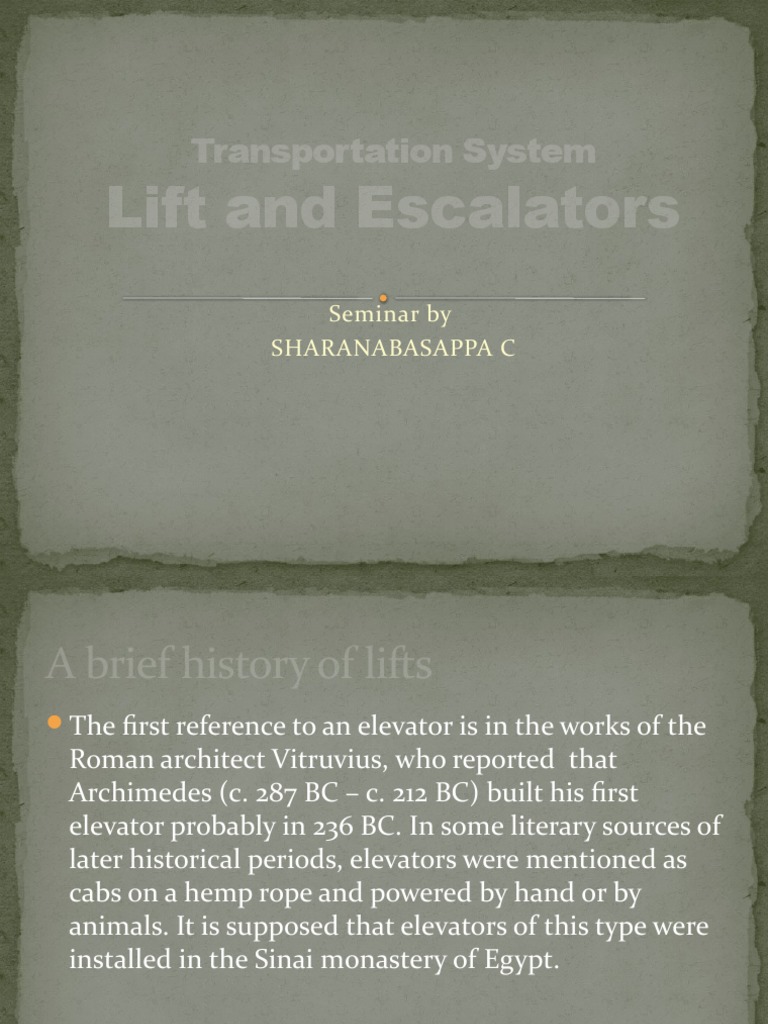 History of Elevators & Escalators | PDF | Elevator | Escalator