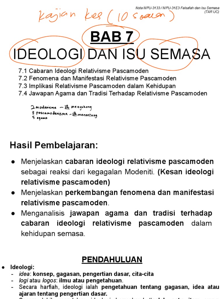 Bab 7 Ideologi Dan Isu Semasa | PDF