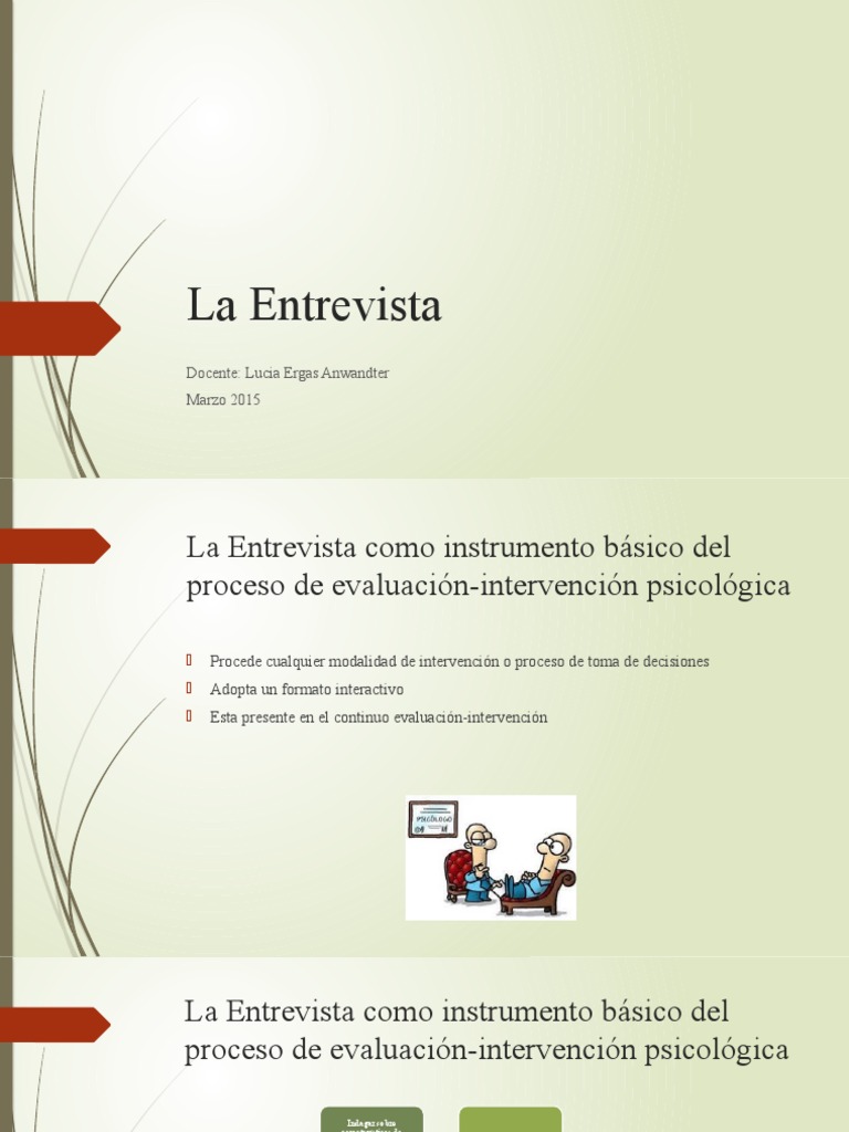 La Entrevista | PDF | Adultos | Evaluación