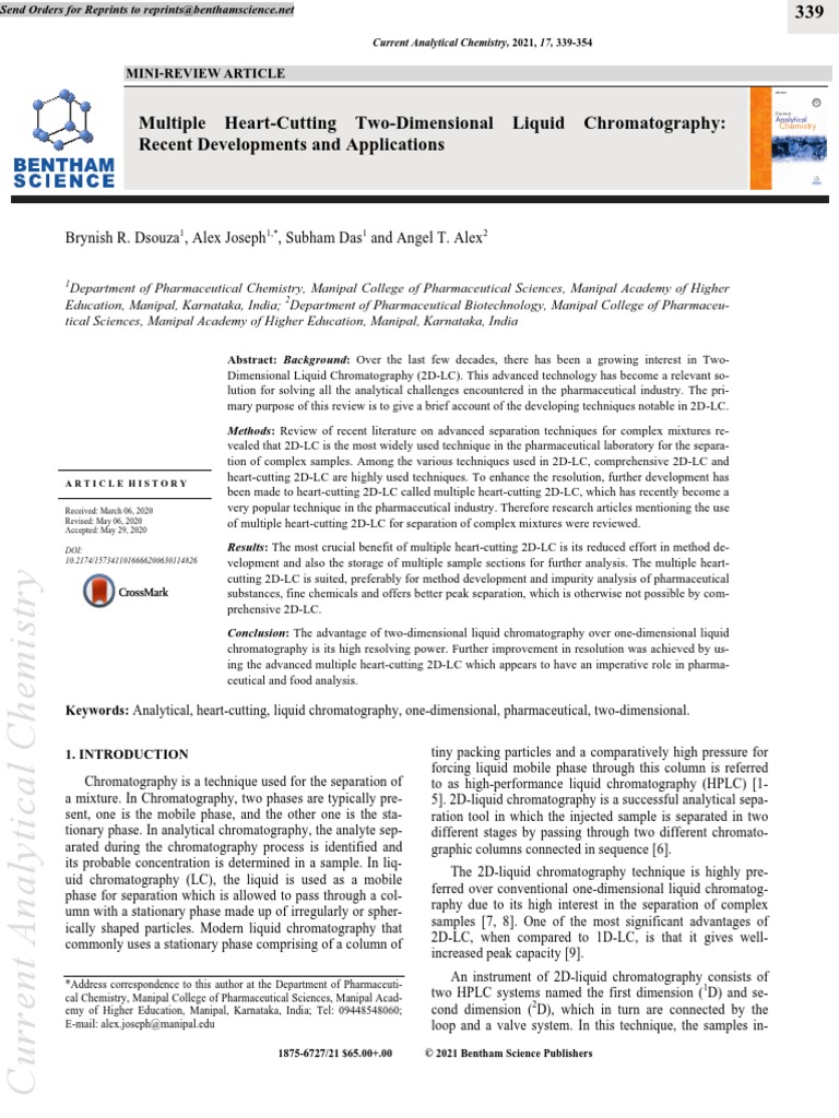 CAC-Final Paper Published | PDF | Chromatography | High Performance ...