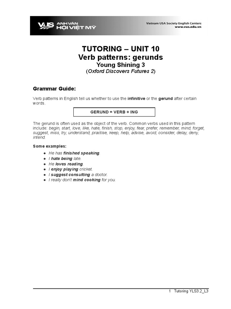 Tutoring YLS3.2 - L3 | PDF | Verb | Linguistics