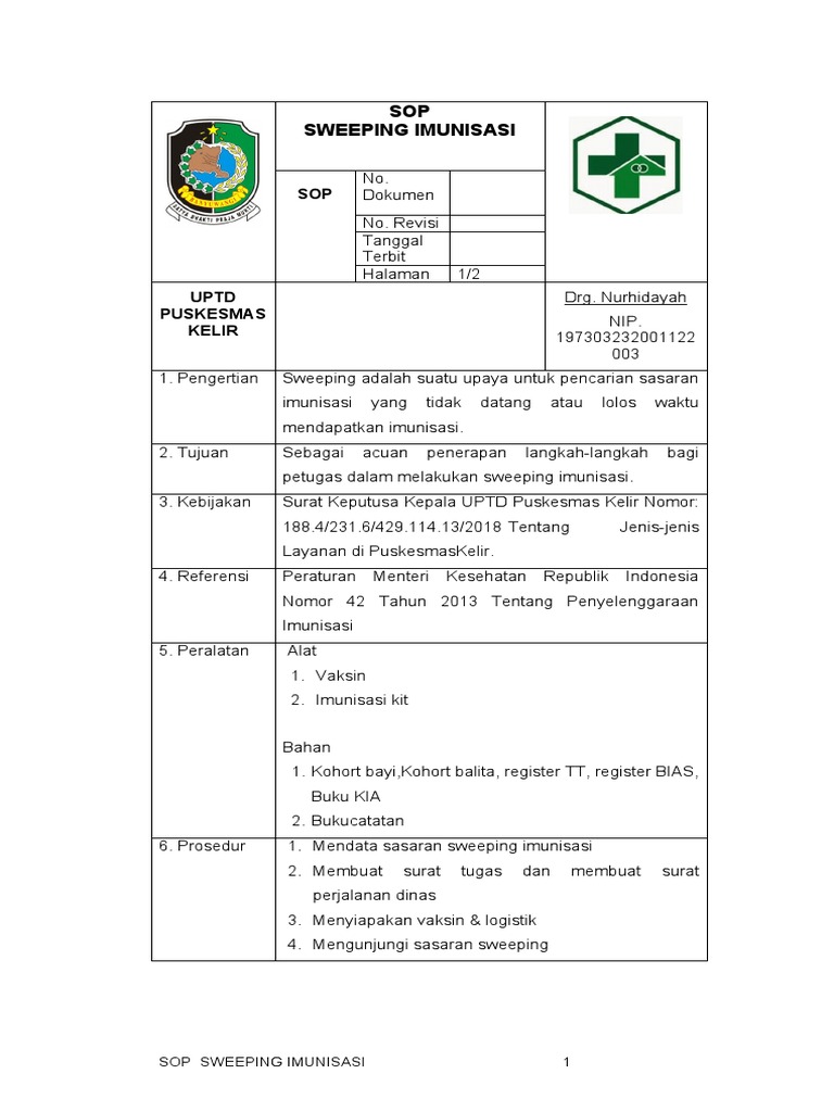 Sop Sweeping Imunisasi | PDF