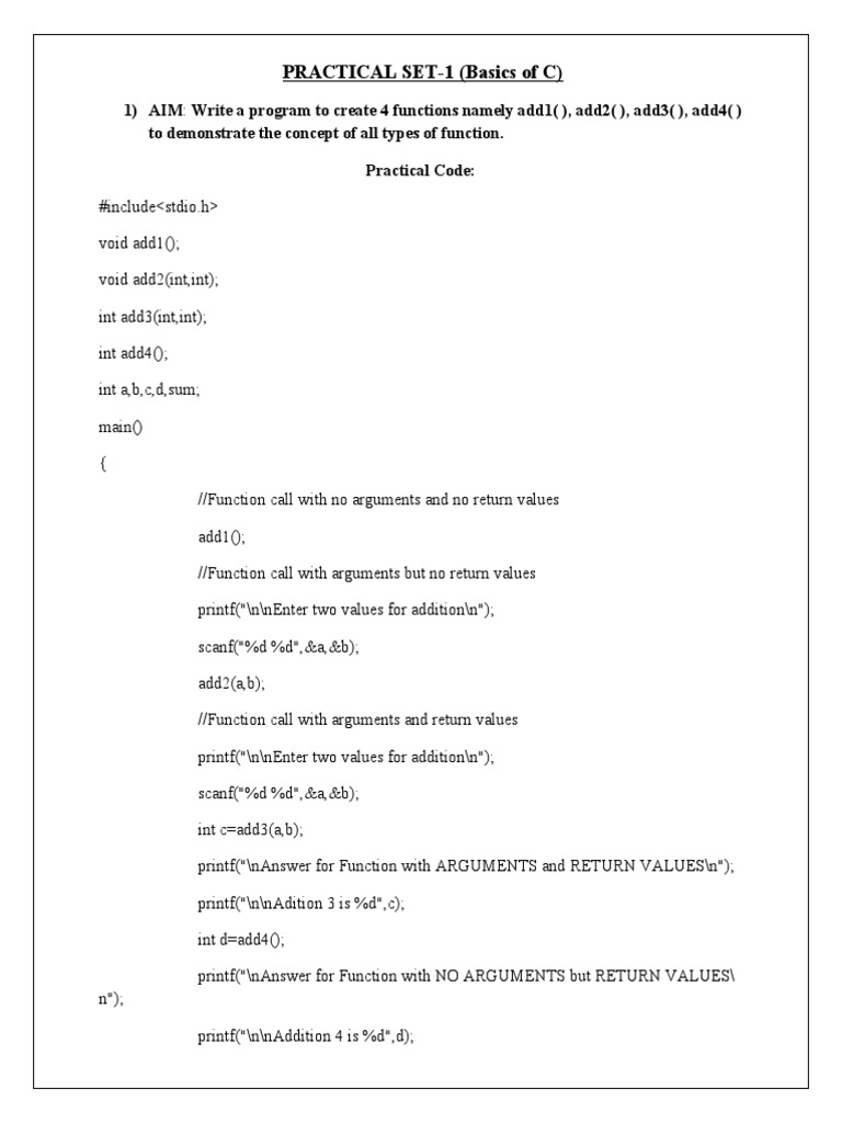Oopc Practical Sets 1 2 3 45 And 6 Pdf Parameter Computer Programming Pointer