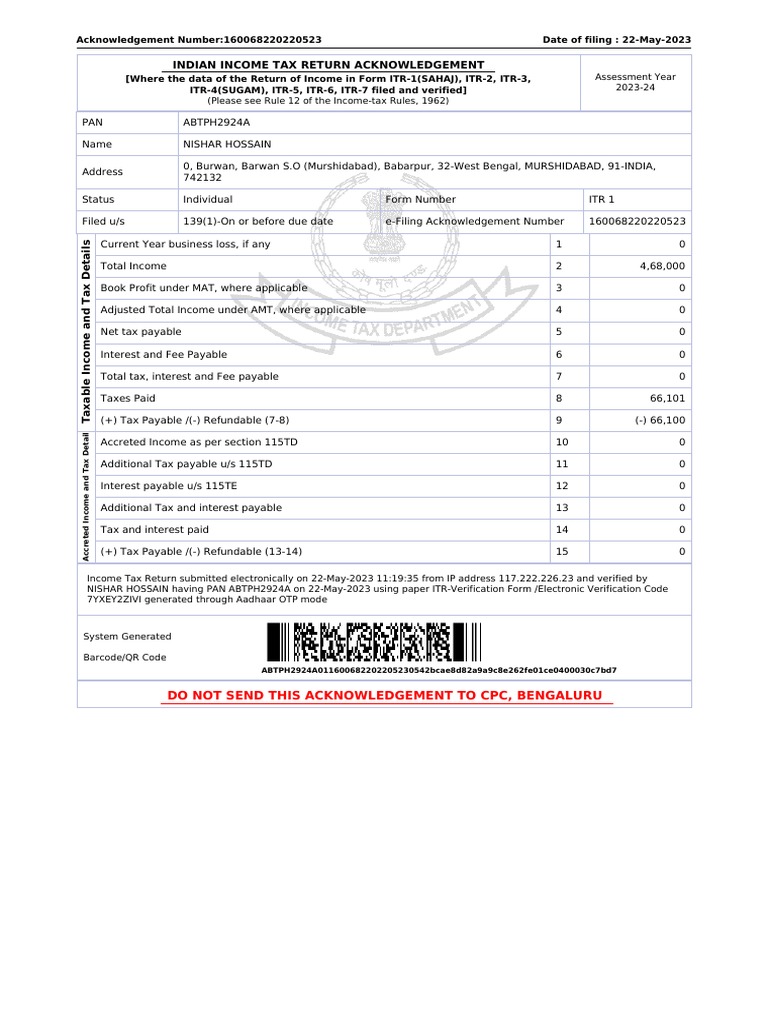 Nishar Itr | PDF | Government | Economies