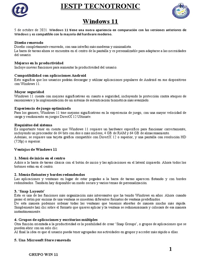 Windows 11 | Descargar gratis PDF | Windows 10 | Microsoft Windows