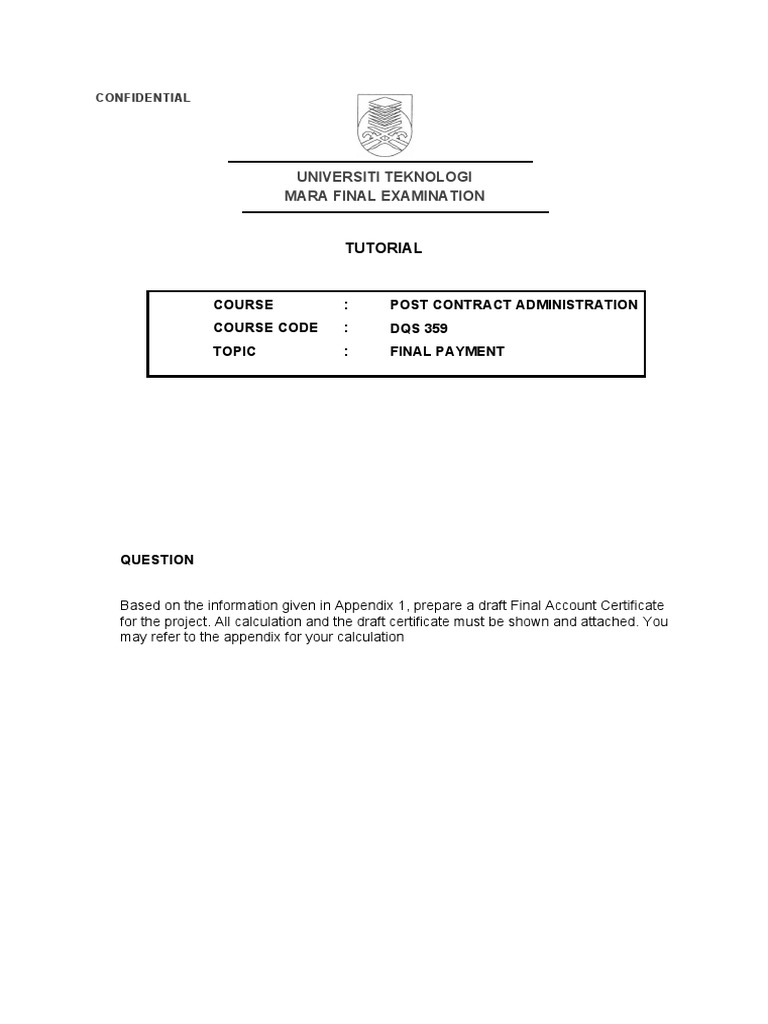 Tutorial Final Payment | PDF | Business | Engineering