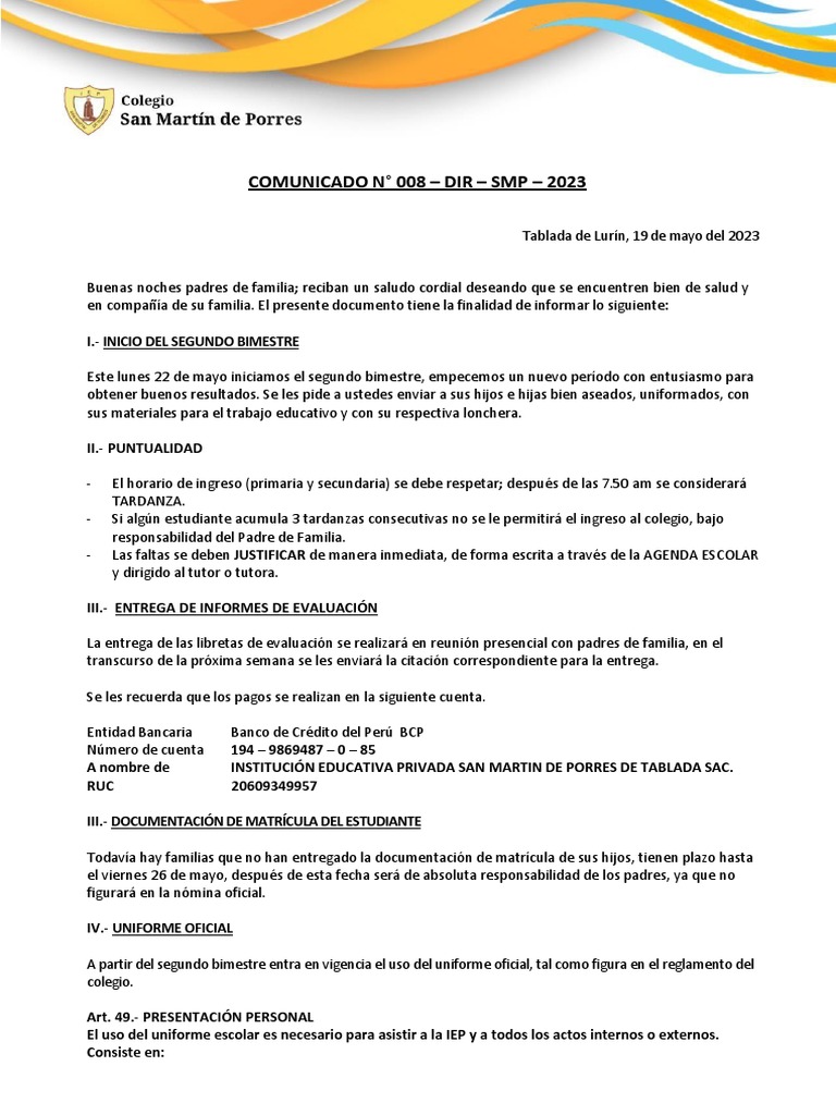 Comunicado #008 | PDF | Ropa