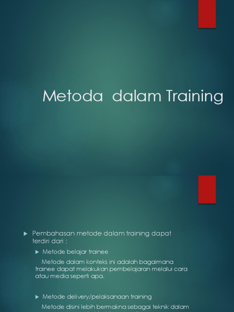 Materi Pertemuan 12 - Metode Dalam Training-3 | PDF